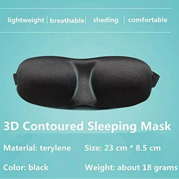 Accessories | New 3d Contoured Cup Sleeping Mask Black | Poshmark